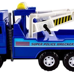 Big Daddy Let's Pretend Wrecker Tow Truck - Friction Powered Police Style Toy Truck with Adjustable Strings