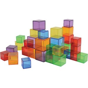 constructive playthings translucent cube building blocks (54-piece set)