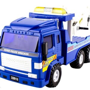 Big Daddy Let's Pretend Wrecker Tow Truck - Friction Powered Police Style Toy Truck with Adjustable Strings