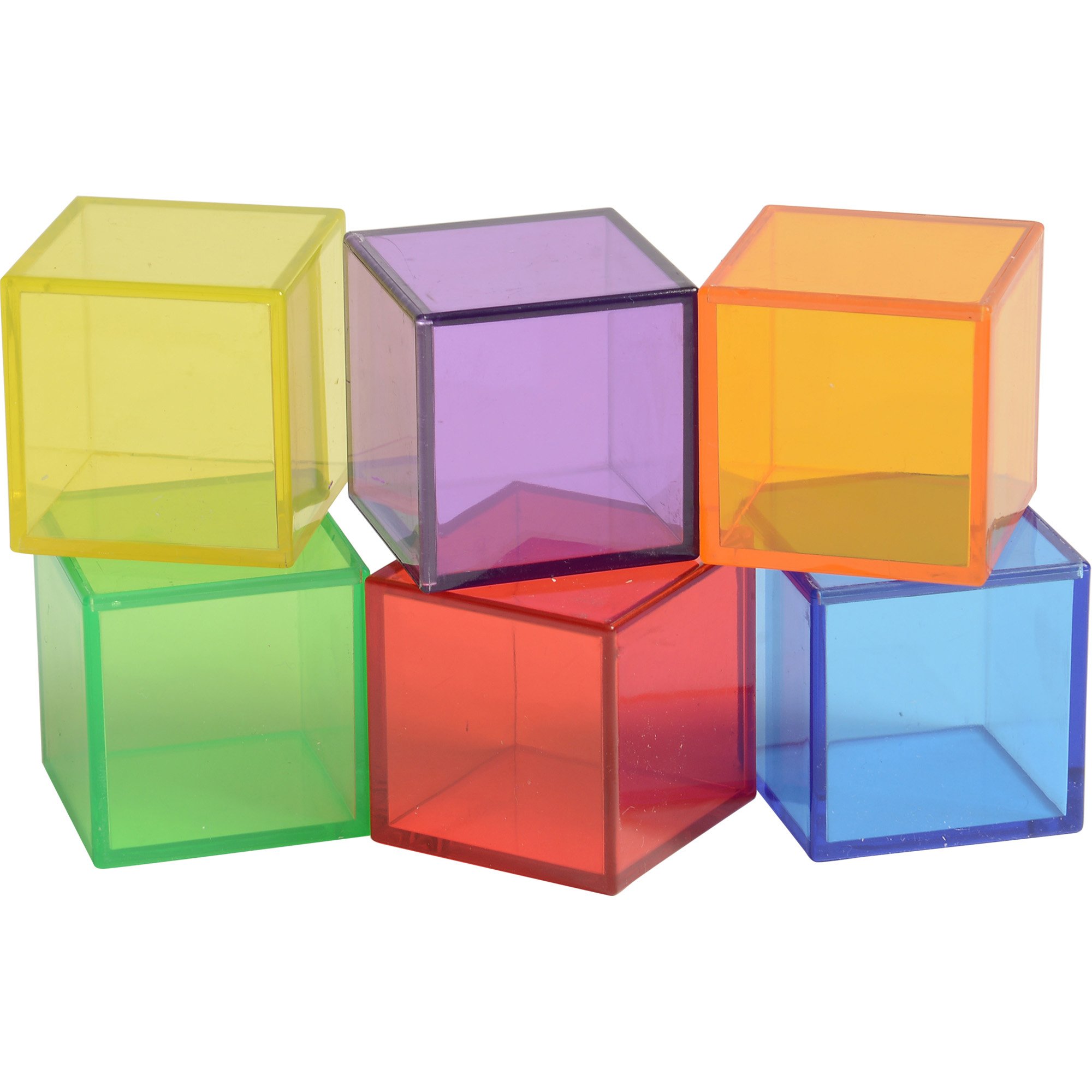 Constructive Playthings Translucent Cube Building Blocks (54-Piece Set)