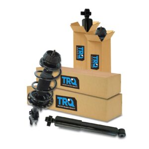 trq front and rear complete strut assembly & shock absorber kit complete strut & coil spring assembly compatible with 2010-2013 kia soul