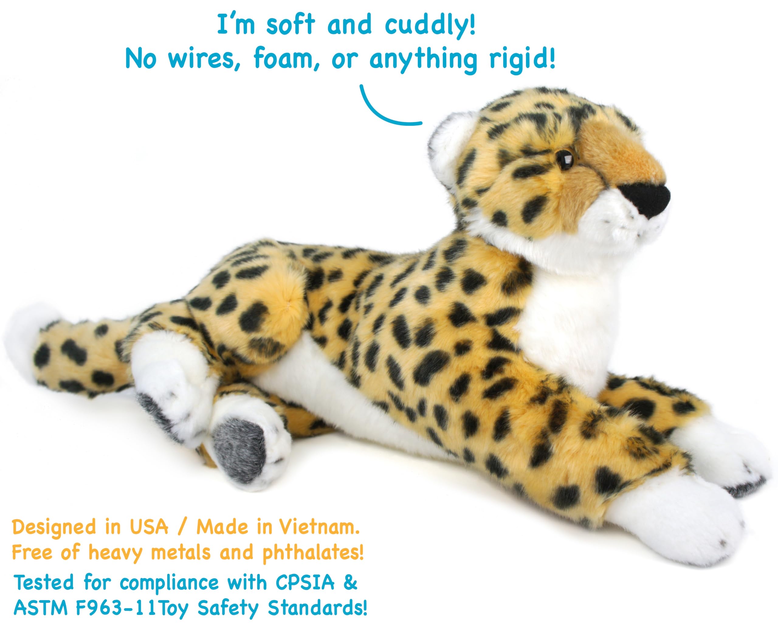 TigerHart Casey The Cheetah - 12 Inch (Tail Measurement not Included) Stuffed Animal Plush