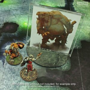 LITKO Paper Figure Holder | Game Card Holder | Paper Miniature Counter Bases (Circular Base, 3x3-Inch Slot)