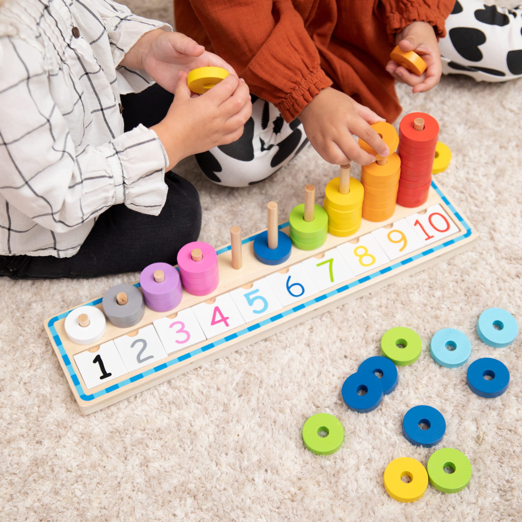 Fat Brain Toys Count and Sort Stacking Tower - Wooden Number-Learning Set, Ages 2+