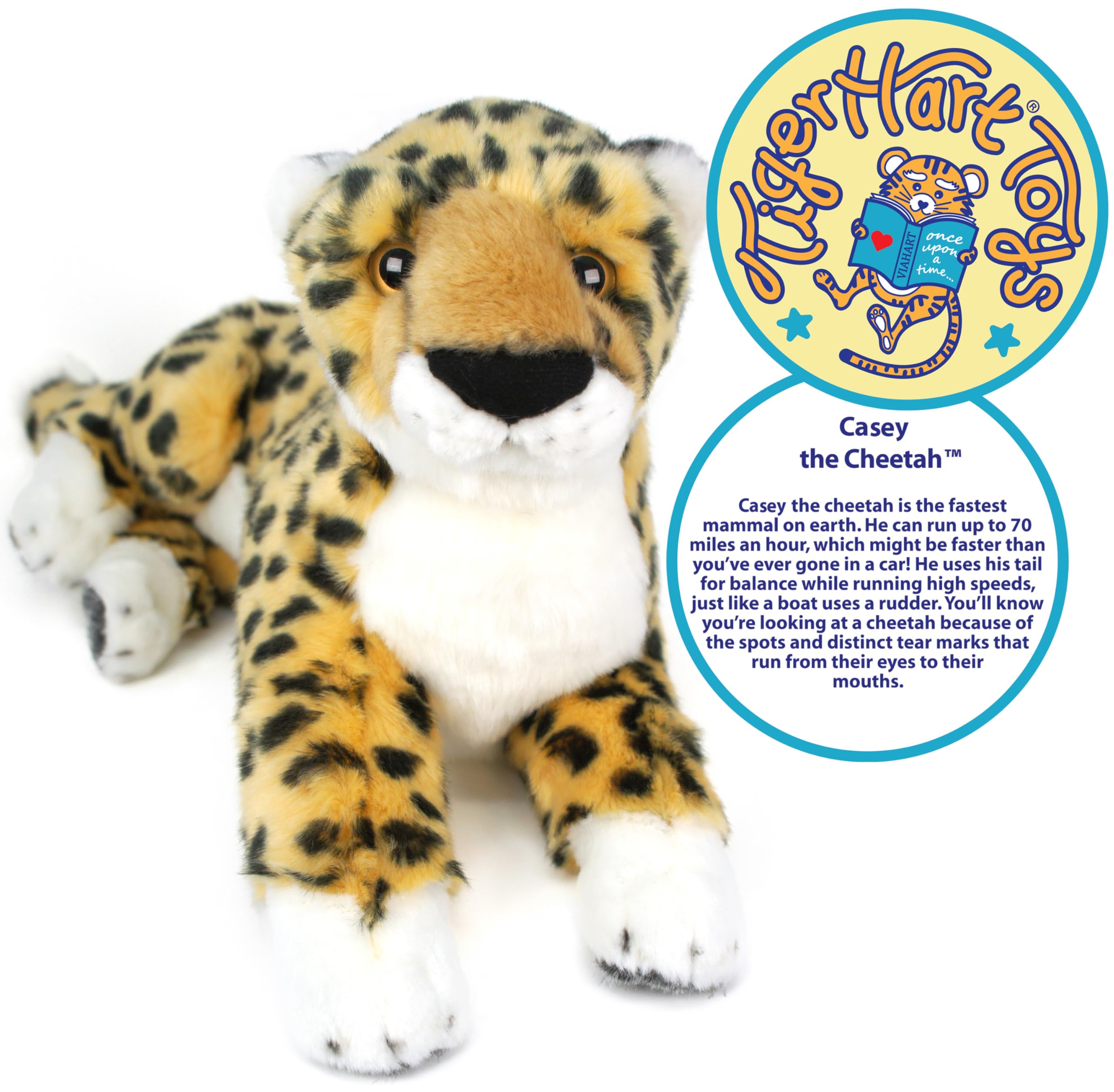 TigerHart Casey The Cheetah - 12 Inch (Tail Measurement not Included) Stuffed Animal Plush