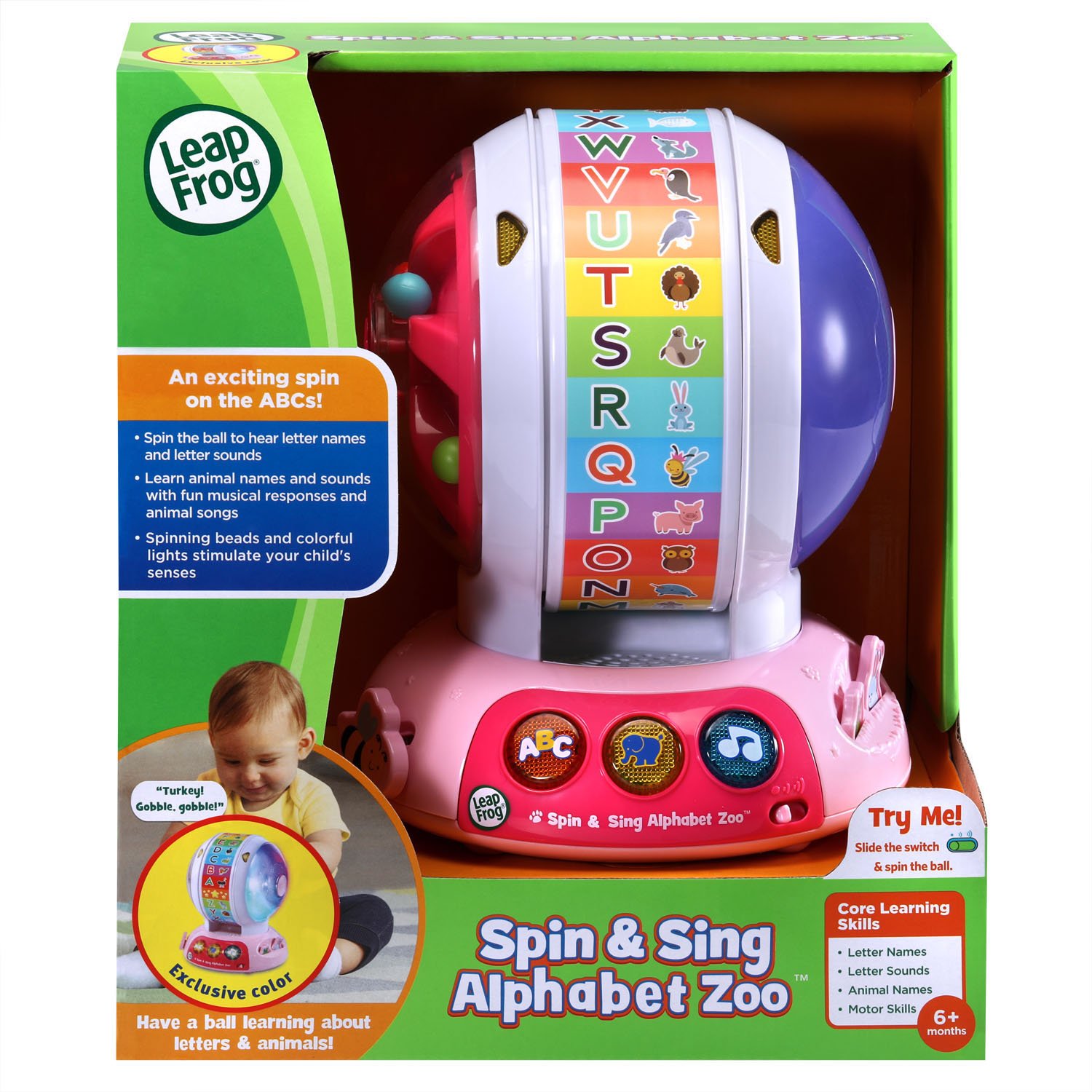 LeapFrog Spin and Sing Alphabet Zoo, Pink