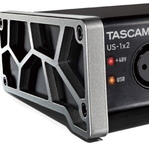 Tascam US-1x2 USB Audio/MIDI Interface with Microphone Preamps and iOS Compatibility