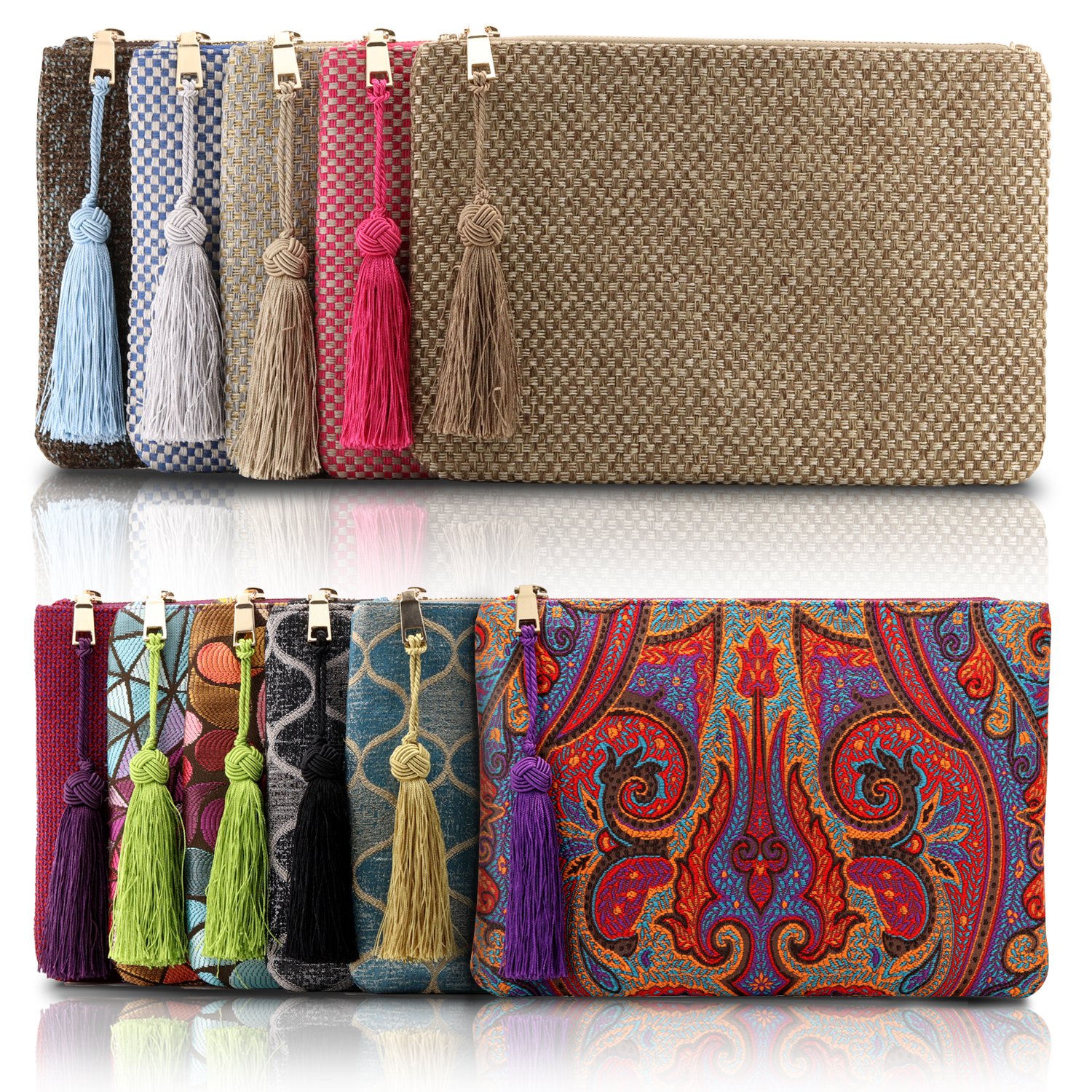 Otto Angelino Designer Women’s Bohemian & Fashion Clutch Purse - Multiple Slots Money, Cards, Smartphone - Ultra Slim