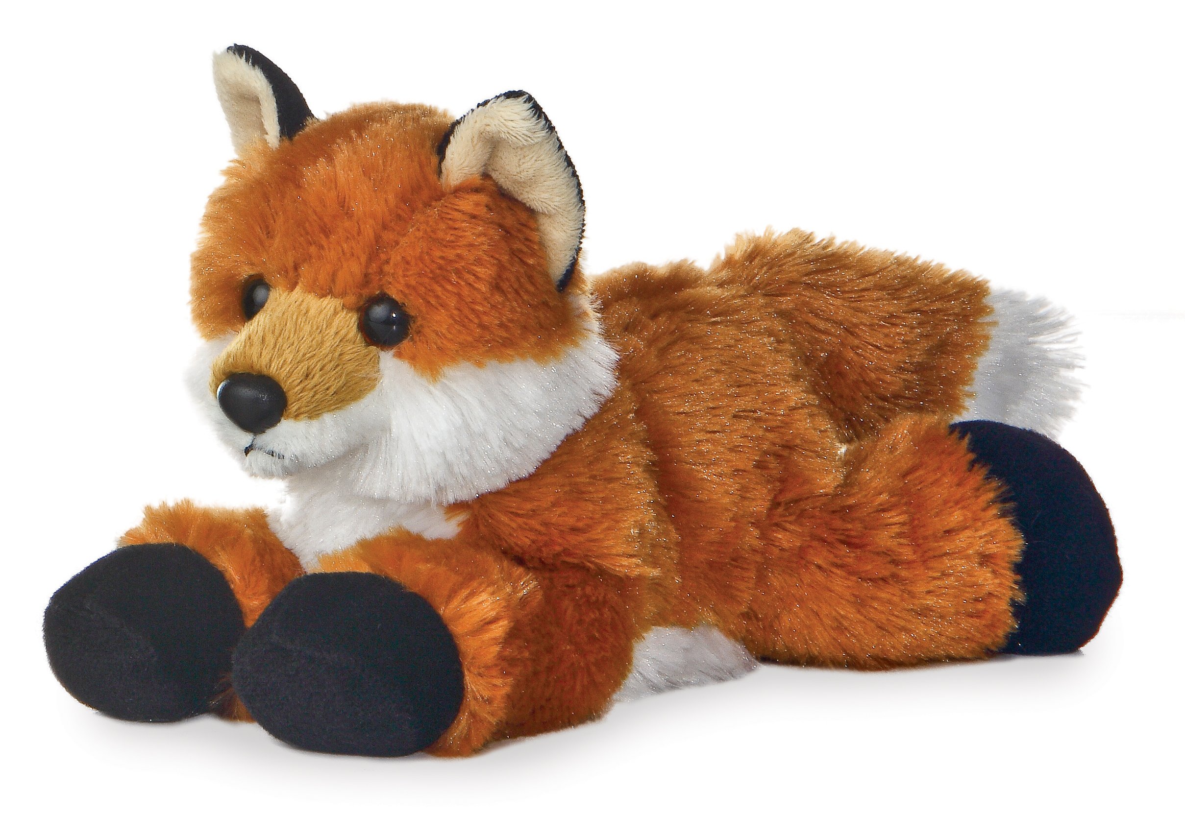 Aurora Bundle of 2 8" Floppy Beanbag Stuffed Wild Animals - Foxxie The Fox & Woolsey The Wolf