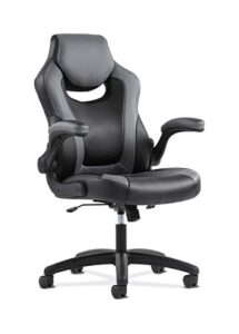 sadie racing gaming computer chair- flip-up arms, black and gray leather (hvst911)