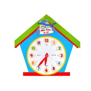 childrens learn to tell the time educational house shape clock