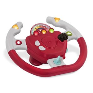 battat – interactive steering wheel – portable car toy – kids games & songs – toddler road trip – 2 years + – geared to steer