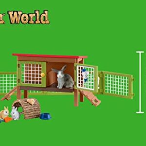 Schleich Farm World, Easter Toys for Boys and Girls Ages 3-8, 8-Piece Playset, Rabbit Hutch and Bunny Playpen Toy Set