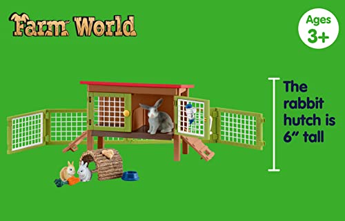 Schleich Farm World, Easter Toys for Boys and Girls Ages 3-8, 8-Piece Playset, Rabbit Hutch and Bunny Playpen Toy Set