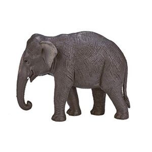 mojo asian elephant realistic international wildlife toy replica hand painted figurine, grey (387266)