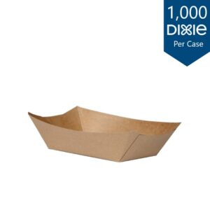 Dixie 0.5lb Poly-Coated Paper Food Tray by GP PRO (Georgia-Pacific); ES50U; Brown; 0.5lb; 1000 Count (250 Trays Per Pack; 4 Packs Per Case)