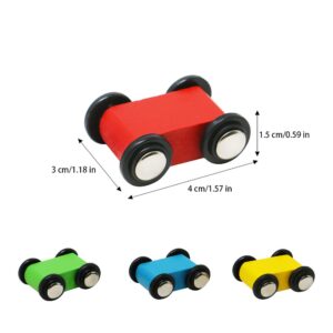 Lewo 12 Pack Mini Wooden Race Replacement Cars for Ramp Toy Toddlers Race Car Racer Set