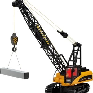 Top Race 15 Channel Remote Control Crane Toy - Battery Powered 1:14 Scale RC Construction Vehicles with Heavy Metal Hook - Crane Truck for Kids 8-12 - Full Functional RC Crane with 2.4GHz Remote