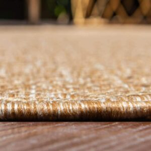 Unique Loom Outdoor Modern Collection Area Rug - Links (8' x 11' 4" Rectangle, Light Brown/ Brown)