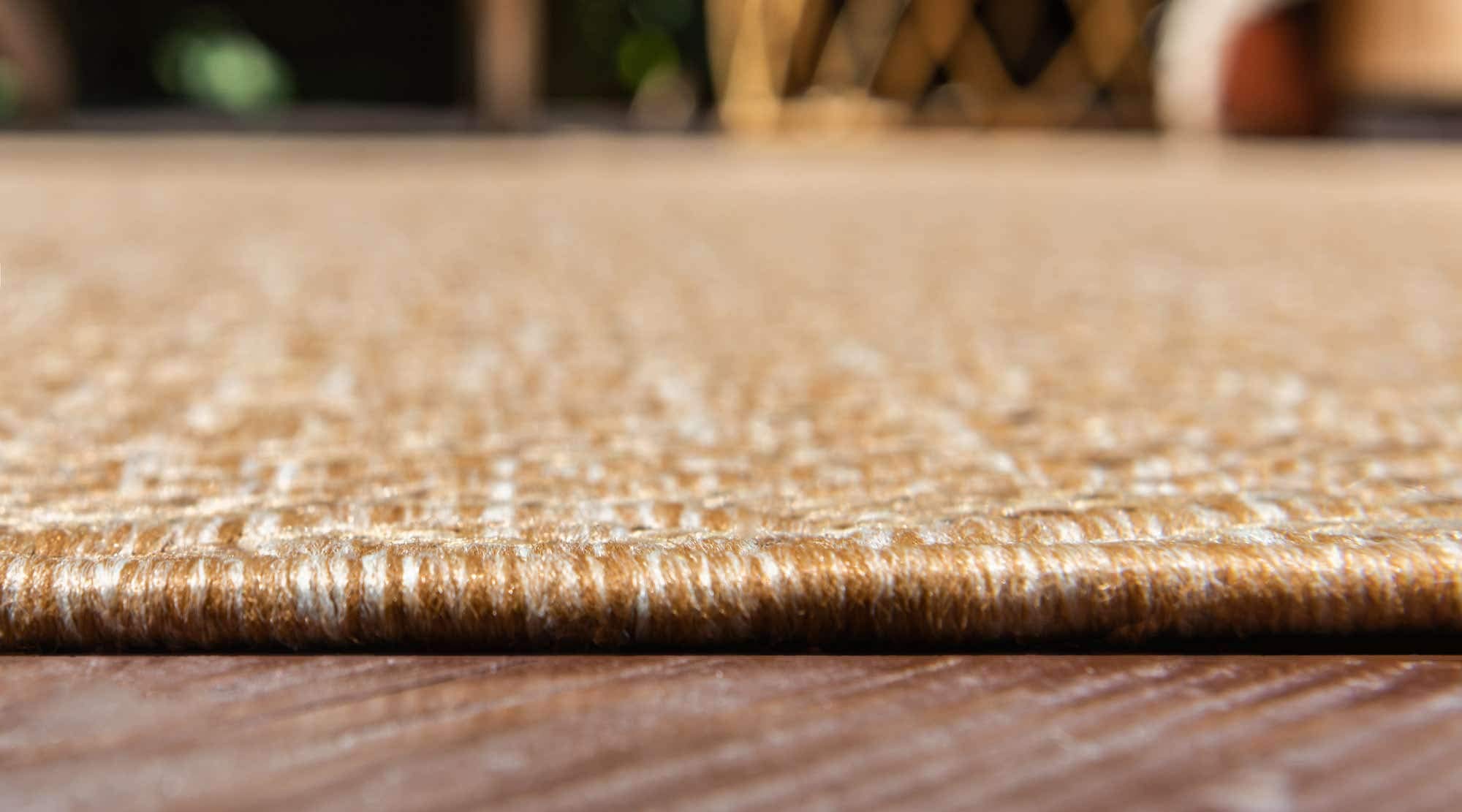 Unique Loom Outdoor Modern Collection Area Rug - Links (8' x 11' 4" Rectangle, Light Brown/ Brown)