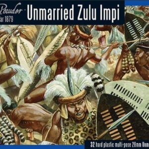 Warlord Black Powder Anglo-Zulu War Unmarried Zulu Impi Tabletop Miniatures - Plastic Paintable Miniature 1700-1900 Soldiers Set, Unpainted Table Top 28mm Military Minifigures for Adults - Figurines