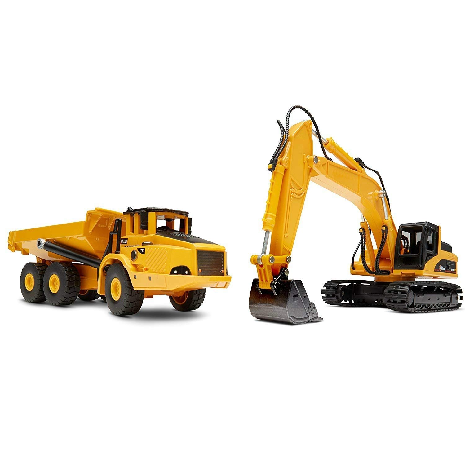 Top Race Construction Toys Set - Metal Excavator Toy, Dump Truck Toy for Kids - Realistic Toy Trucks with Moving Parts for Indoor, Outdoor Play - Durable Construction Vehicles for Boys and Girls