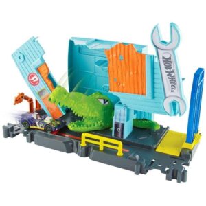 hot wheels city gator garage attack playset