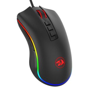 redragon m711 cobra gaming mouse with 16.8 million rgb color backlit, 10,000 dpi adjustable, comfortable grip, 7 programmable buttons