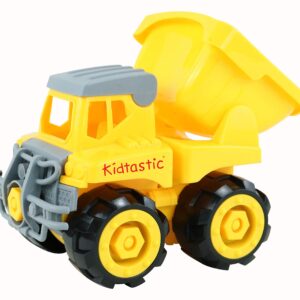 Kidtastic 3 Pack Construction Vehicles Trucks Toys Set, Take Apart STEM Learning Toy with Excavator, Dump Truck, Bulldozer, Tools and Drill Fun Educational Toy for Toddler, Girls and Boys