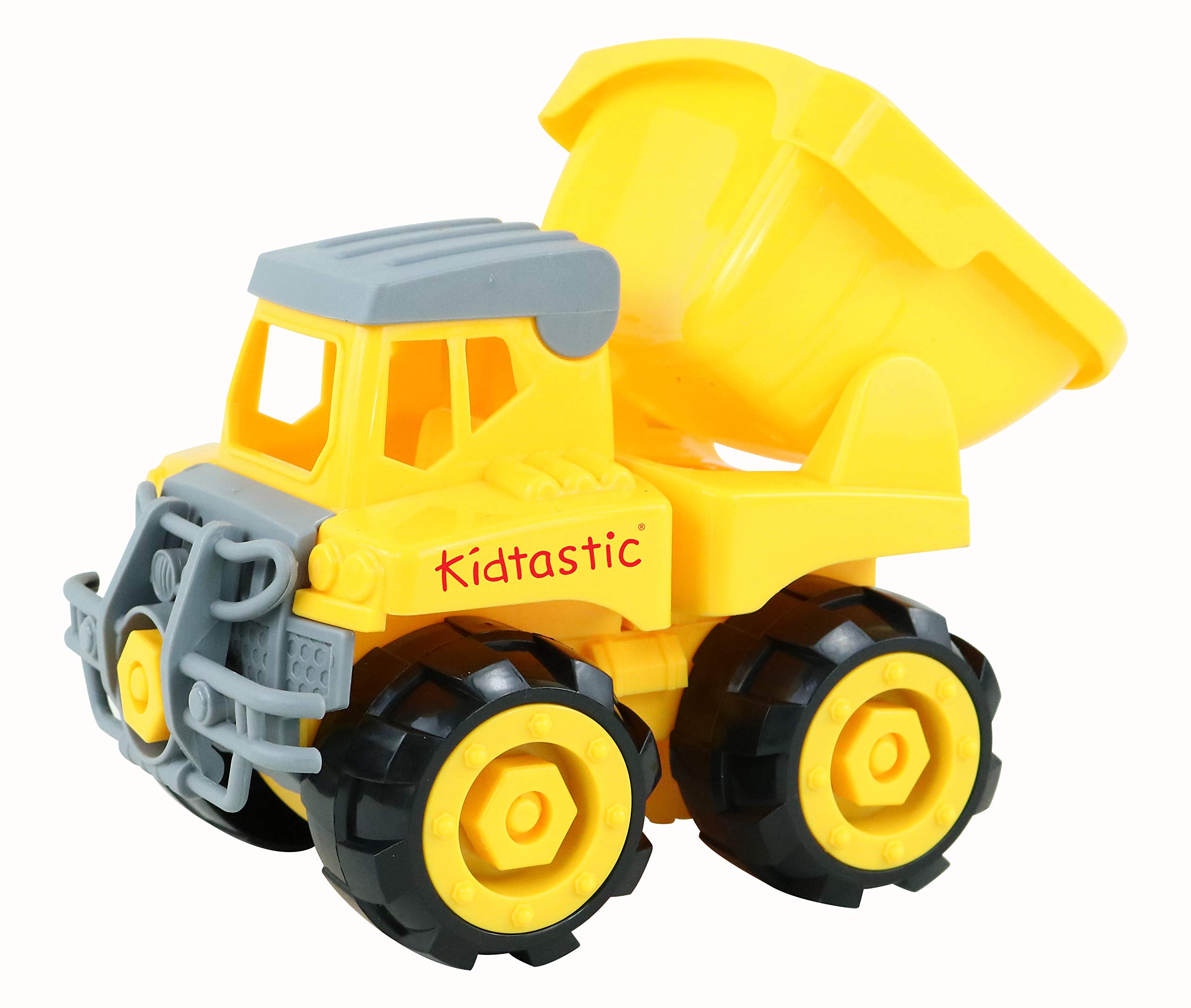 Kidtastic 3 Pack Construction Vehicles Trucks Toys Set, Take Apart STEM Learning Toy with Excavator, Dump Truck, Bulldozer, Tools and Drill Fun Educational Toy for Toddler, Girls and Boys