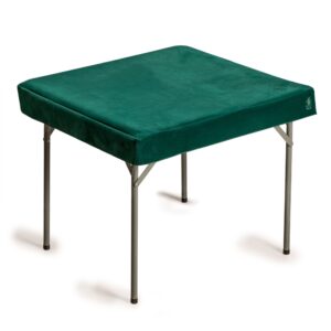 yellow mountain imports professional grade green square table cover - perfect for card games, mahjong, dominos, board games, tile games, and dominoes - 34.8 x 34.8 inches (table cover only)