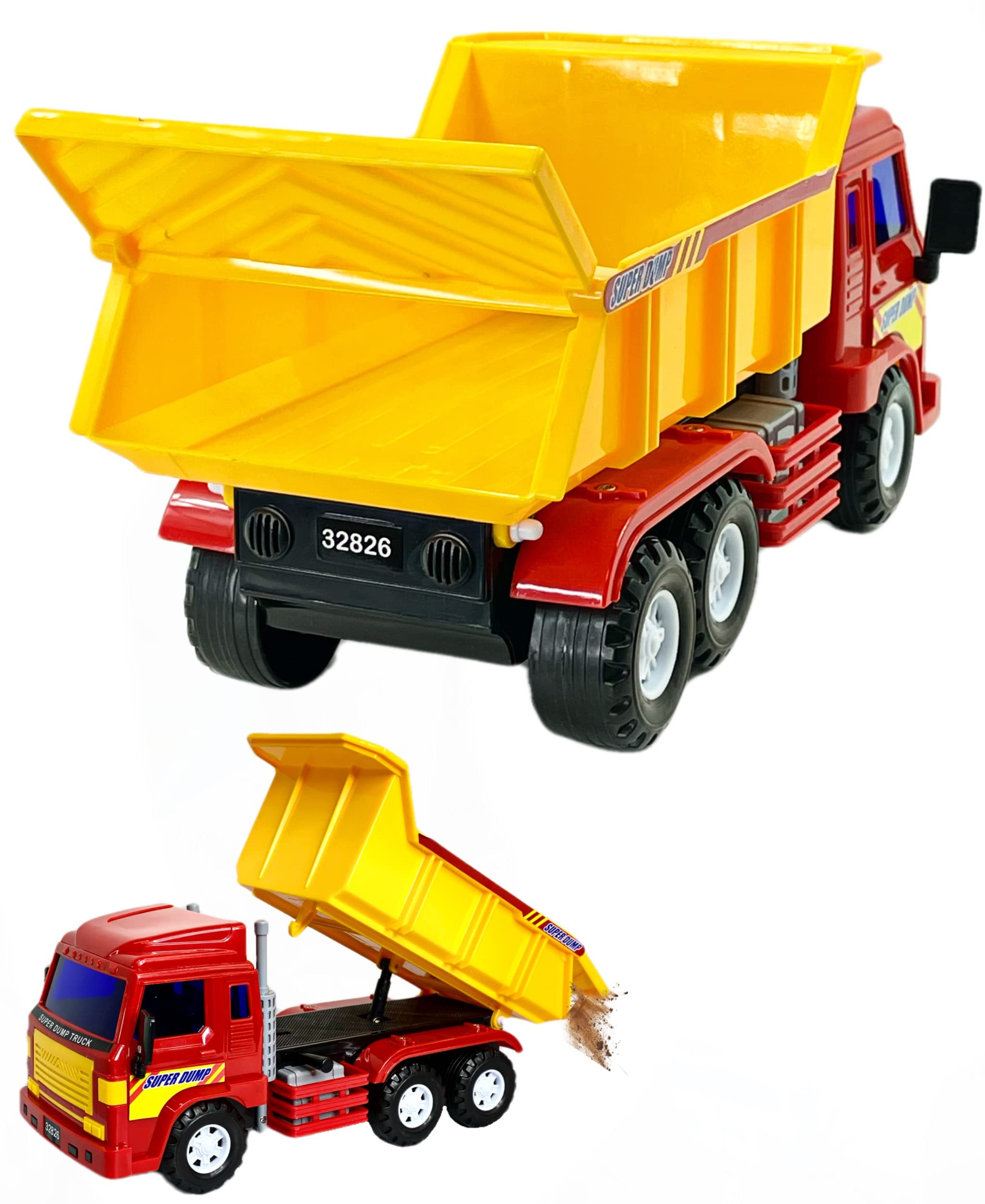 Big Daddy Trucks- Medium Sized Big rig Friction Powered Dump Truck with Large Space in The Back Colors May Vary