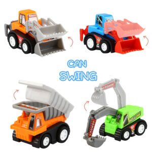 12-Piece Mini Truck Toy Kit - Pull Back Construction Vehicles for Kids, Great Party Favors, Birthday Gifts, Classroom Rewards, and Stocking Stuffers