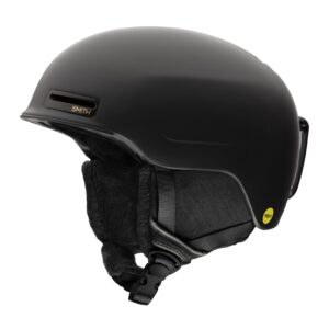 smith allure mips snow helmet in matte black pearl, size small