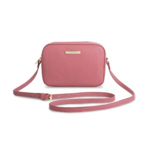 katie loxton loulou womens vegan leather cross body purse bag blush berry pink