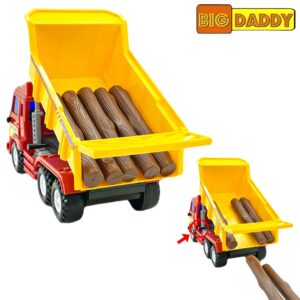 Big Daddy Trucks- Medium Sized Big rig Friction Powered Dump Truck with Large Space in The Back Colors May Vary