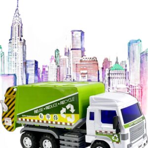 Big Daddy Medium Duty Friction Powered Garbage Truck (Dustbin Lorry) with Easy Collect Spin Flaps & Dump Lever When Full