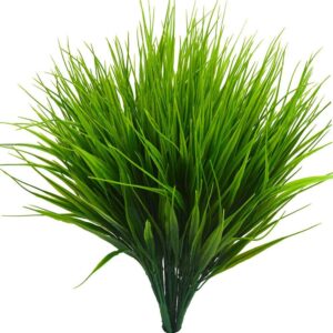 beebel 6pcs 15" artificial plastic wheat grass faux shrubs simulation greenery plants indoor outside home garden office verandah wedding décor