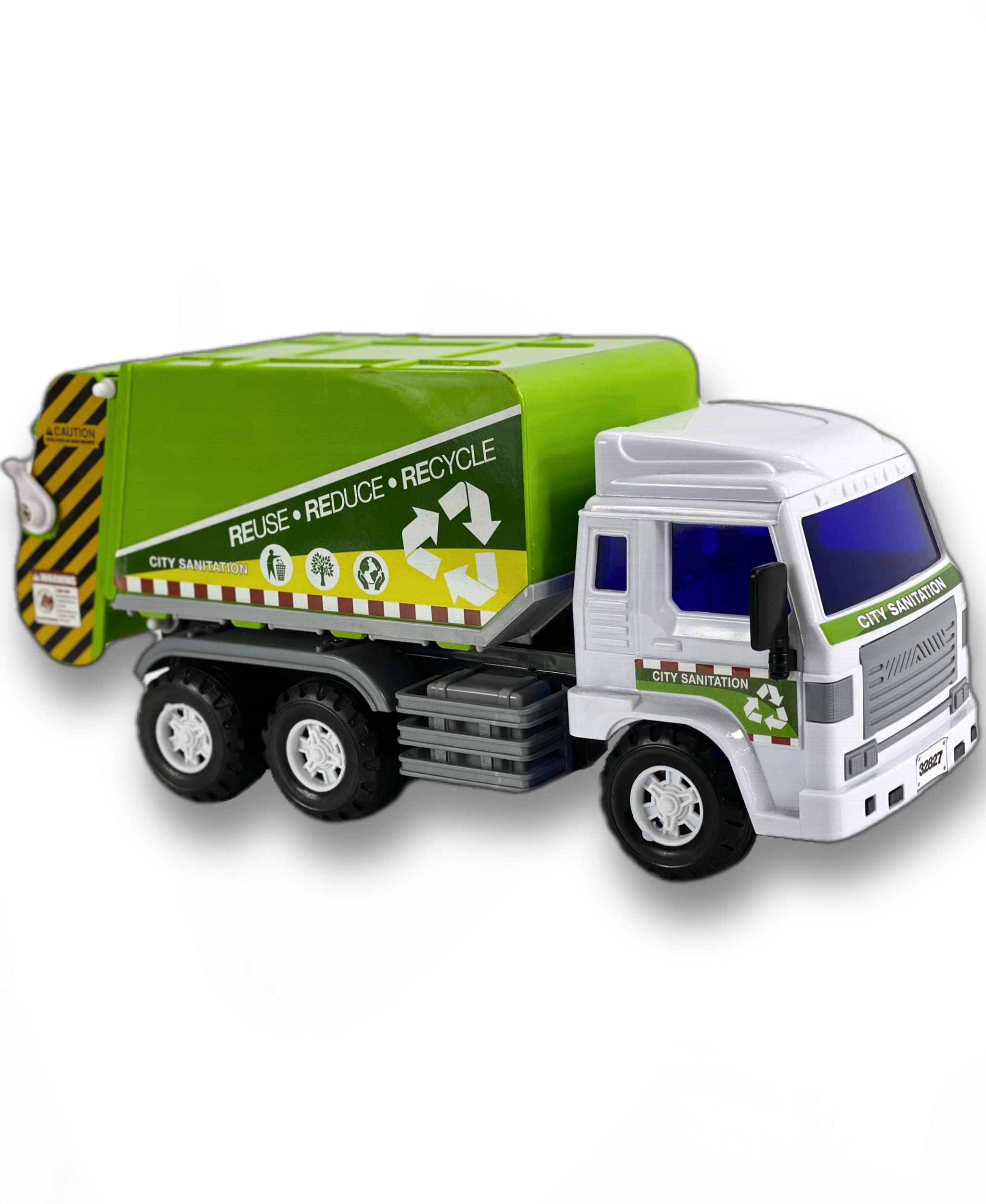 Big Daddy Medium Duty Friction Powered Garbage Truck (Dustbin Lorry) with Easy Collect Spin Flaps & Dump Lever When Full