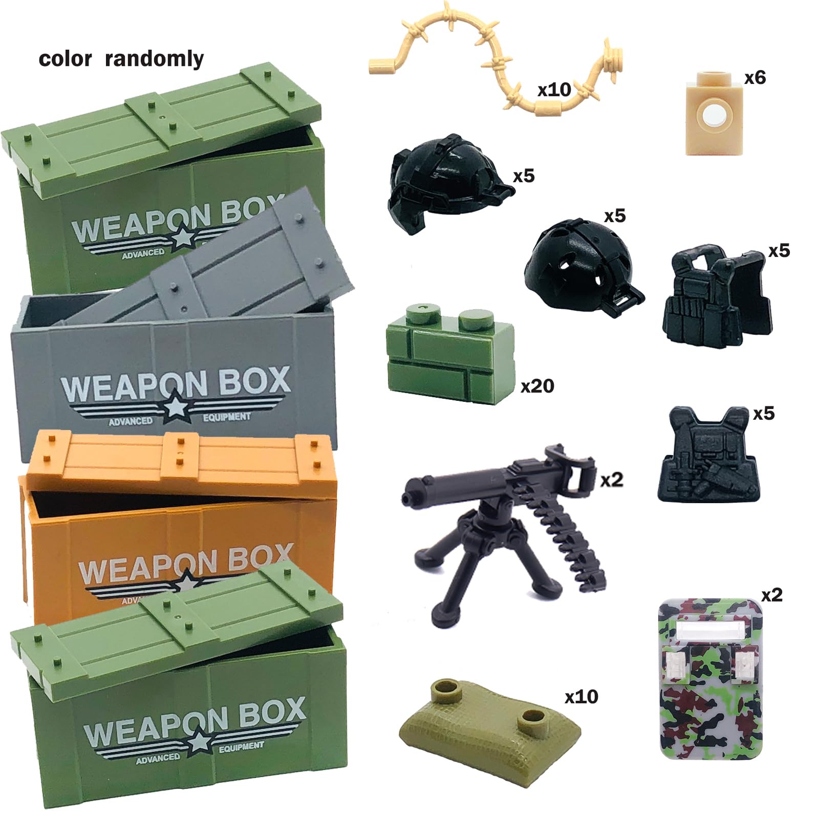 Taken All Custom Military Army Weapons and Accessories Set Compatible Major Brands Modern Assault Pack Military Building Blocks Toy for Boys Age 6+ Gifts