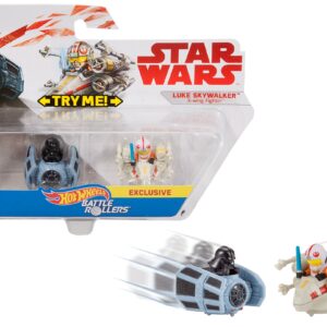 Hot Wheels Star Wars Darth Vader Tie Advanced Vs. Luke Skywalker X-Wing Fighter 2-Pack, Vehicle