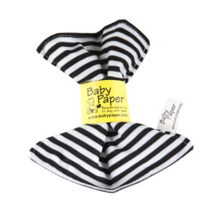 original baby paper - crinkle teether and sensory toy for babies and infants | black and white stripes | non-toxic, washable | great for baby showers