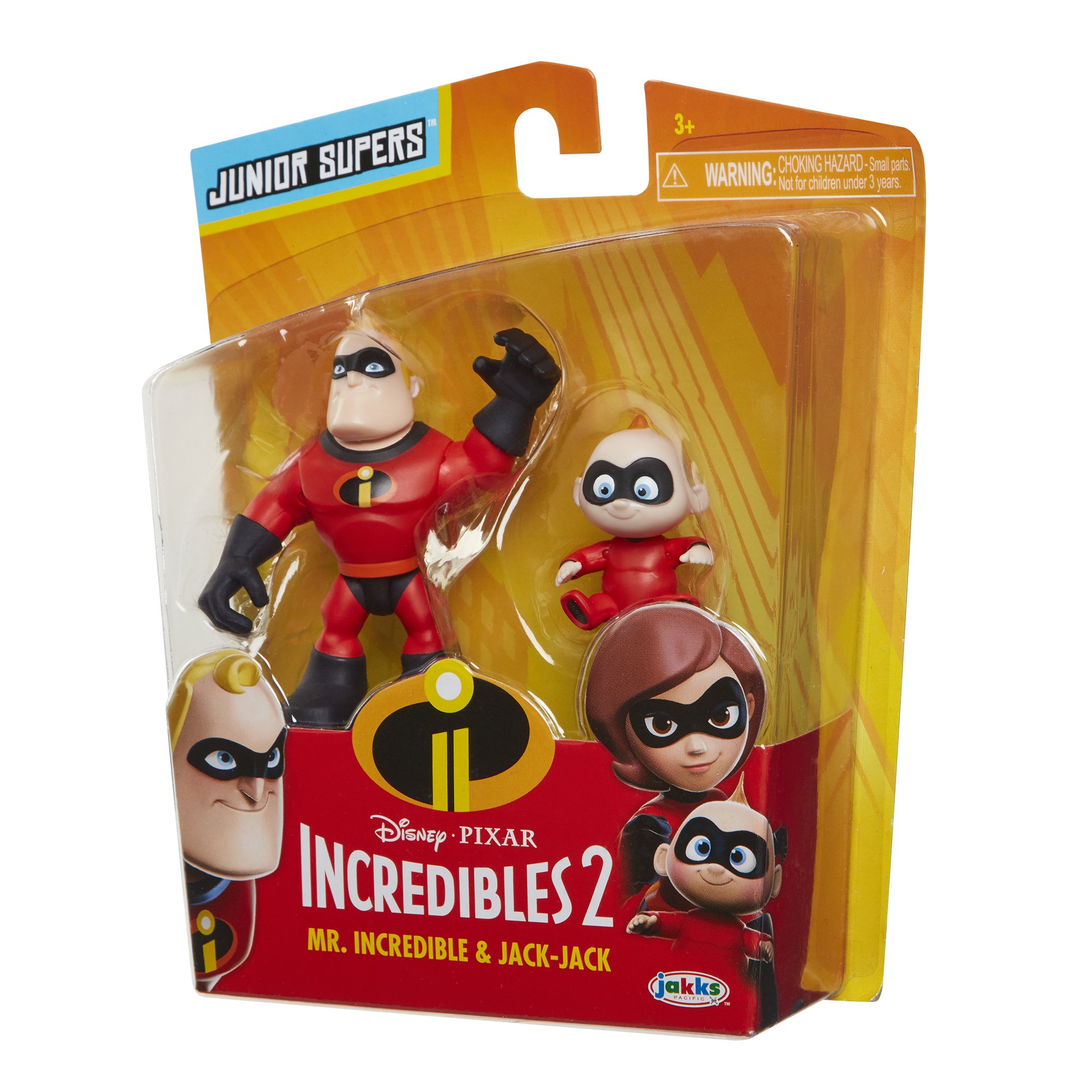 The Incredibles 2 Mr. Incredible & Jack-Jack Junior Supers Action Figure 2-Pack, Approximately 3" Tall