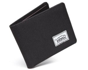 kaukko men's rfid blocking bi-fold wallet black