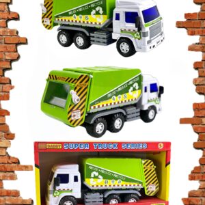 Big Daddy Medium Duty Friction Powered Garbage Truck (Dustbin Lorry) with Easy Collect Spin Flaps & Dump Lever When Full