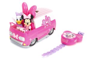 jada toys disney junior minnie mouse happy helper van rc, pink/white