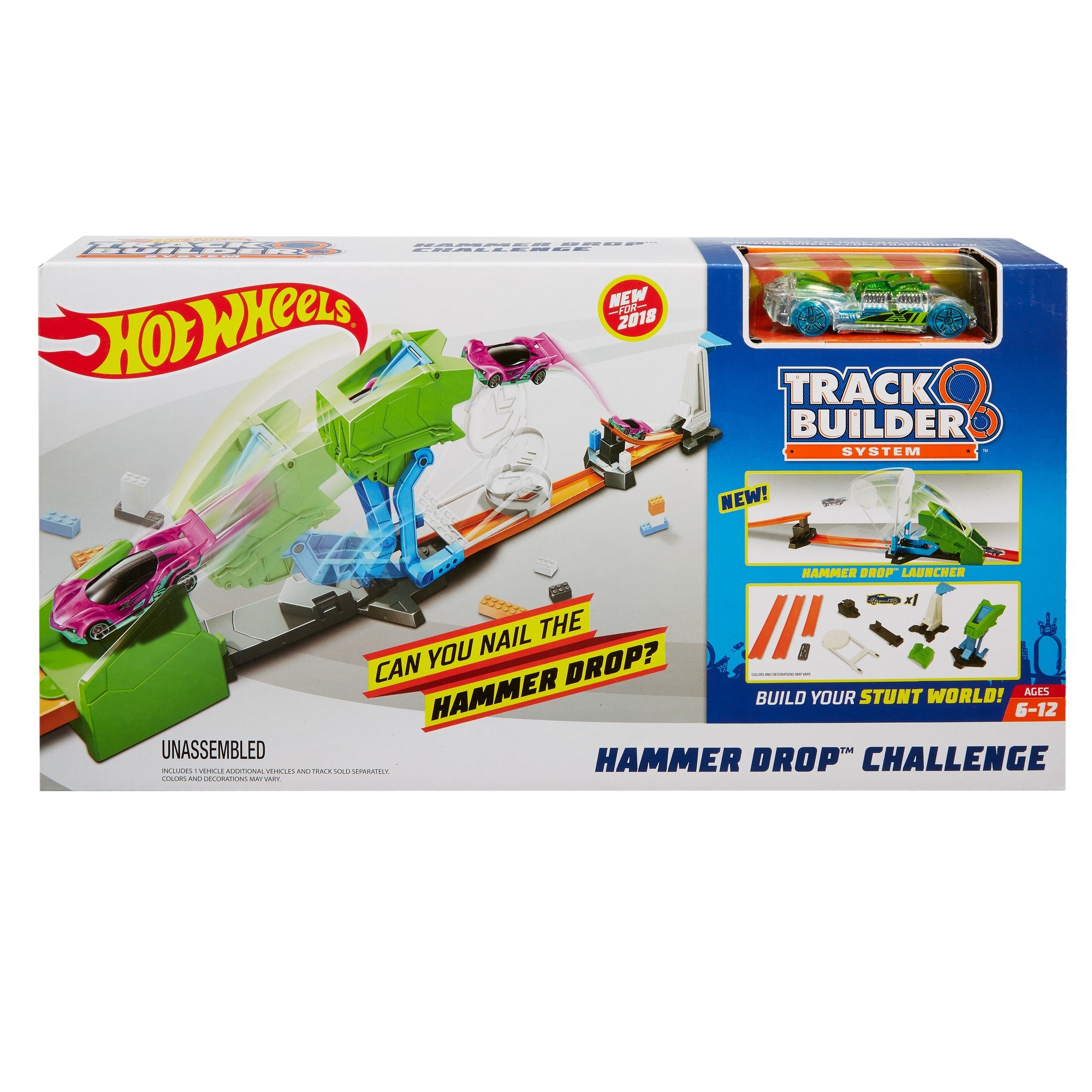 Hot Wheels Track Builder Hammer Drop Challenge