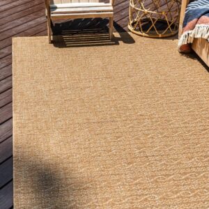 Unique Loom Outdoor Modern Collection Area Rug - Links (8' x 11' 4" Rectangle, Light Brown/ Brown)