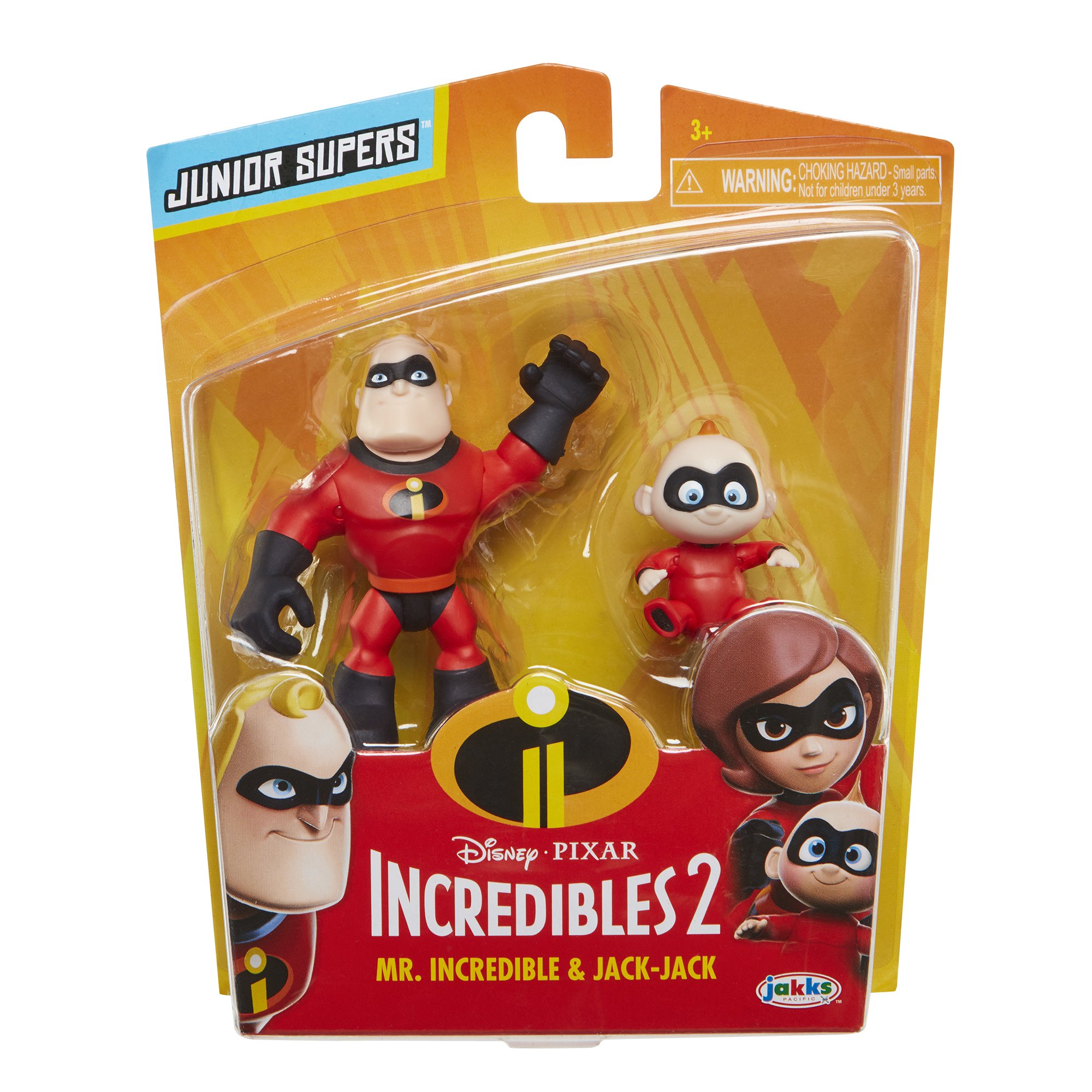 The Incredibles 2 Mr. Incredible & Jack-Jack Junior Supers Action Figure 2-Pack, Approximately 3" Tall