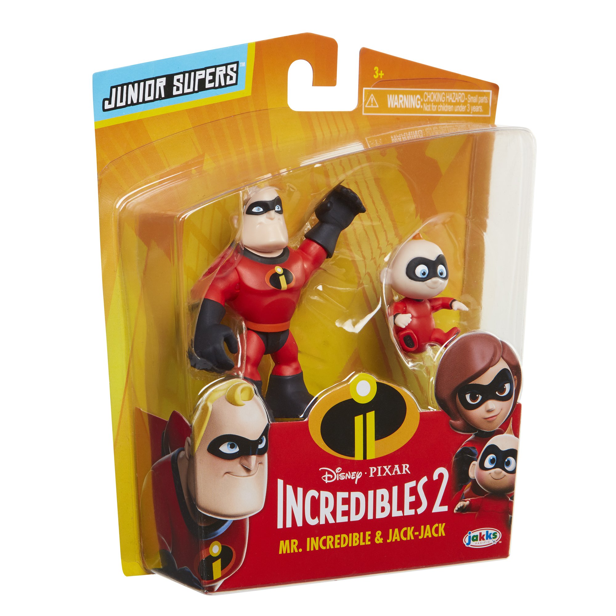 The Incredibles 2 Mr. Incredible & Jack-Jack Junior Supers Action Figure 2-Pack, Approximately 3" Tall